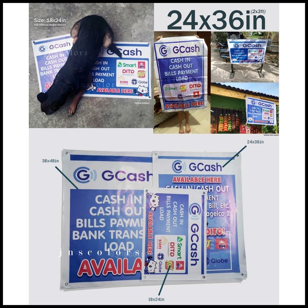 Gcash Maya Rates Cash In Cash Out Tarpaulin Laminated Signage Tindahan ...