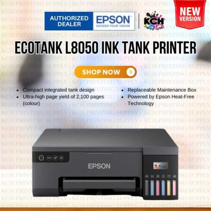 Epson L8050 Photo Pinter Ink Tank With Set Of Original Inks 6 Colors ...