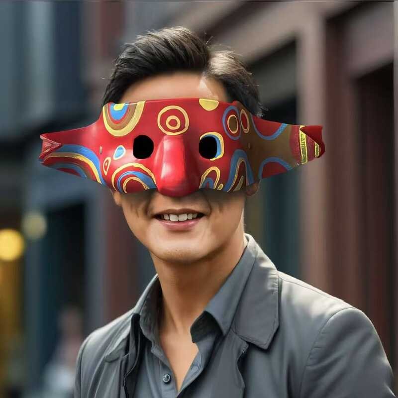 Azu Halloween Daniel Wu Style Handsome Half Face Mask Cosplay ...