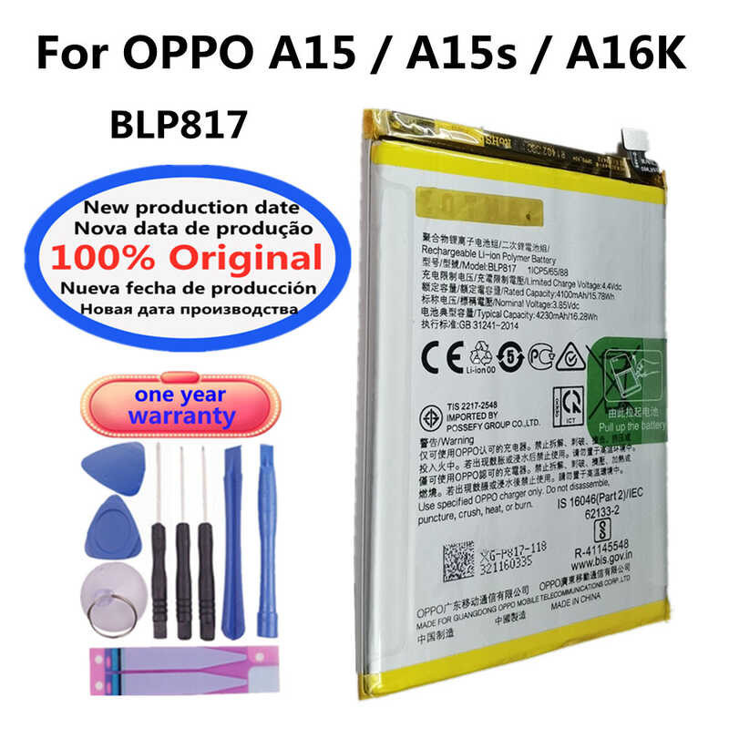 New Blp817 Original Phone Battery For OPPO A15 A15s A16k 4230Mah High ...