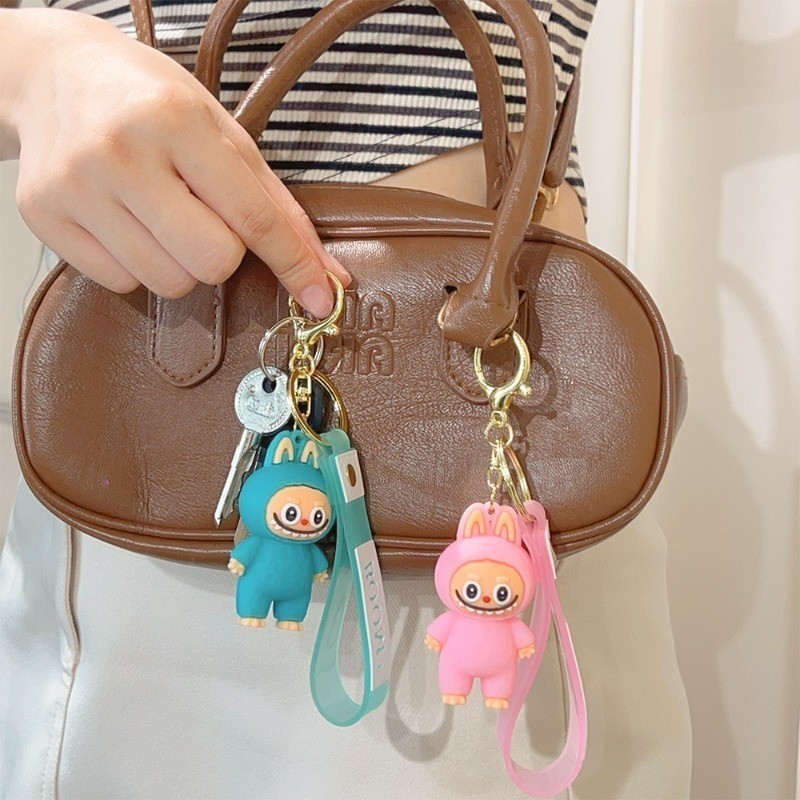 Fashion Cartoon Labubu Keychain - Cute Colorful Backpack Car Key ...