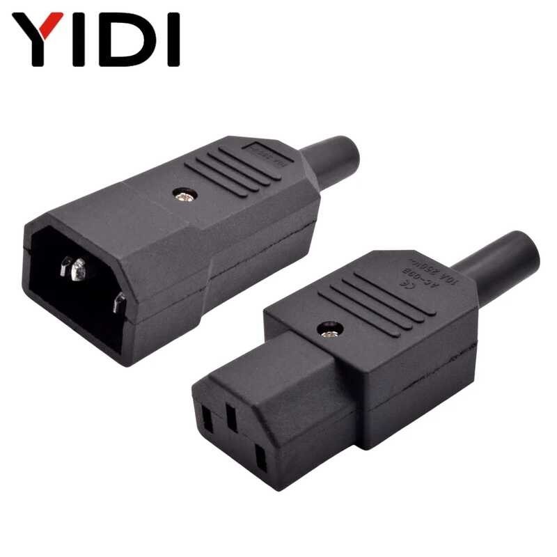 IEC 5/10Pcs 320 AC Power Connector C13 C14 Rewireable 10A 250V Black ...