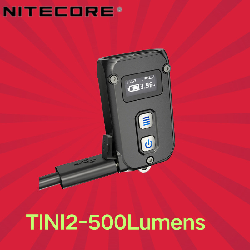 NITECORE TINI2 Flashlight Rechargeable 500Lumens 5 Lighting Modes ...