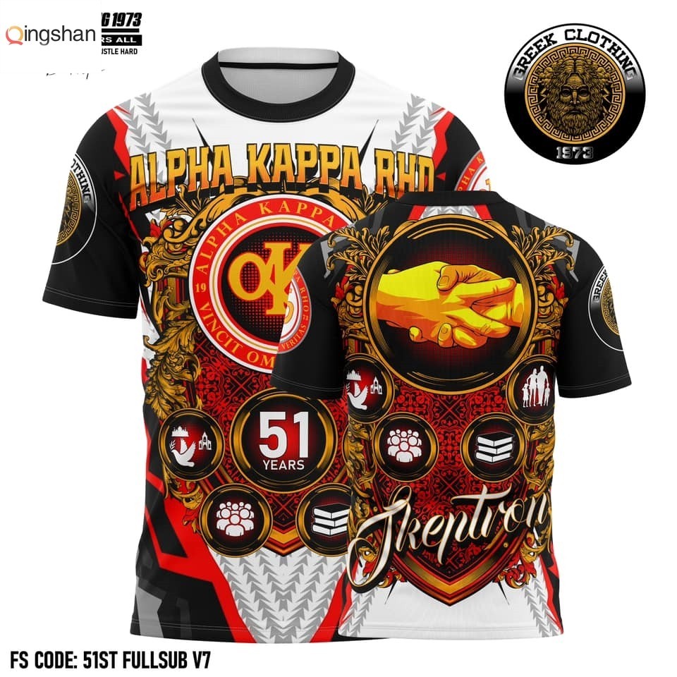 2024 AKP 51st Anniversary Alpha Kappa Rho Full Sublimation T-Shirt Frat ...