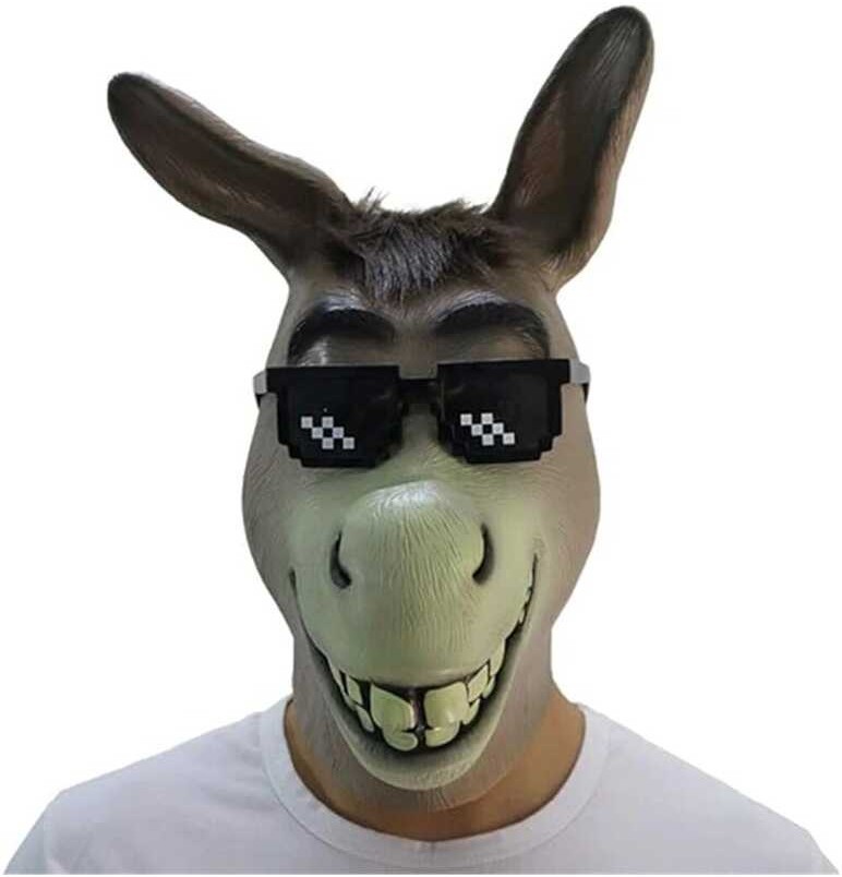 Shrek ∂ Donkey Mask Para Sa Mga Full, Halloween Novelty Deluxe Costume ...