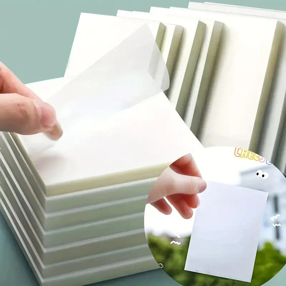 200 Sheets Transparent Sticky Notes Set Waterproof Sticky Memo Weekly ...