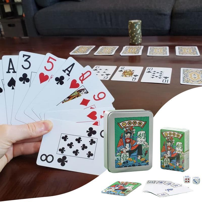 Cards Waterproof Classic Board Game 144-Card Deck Mahjong Playing Card ...