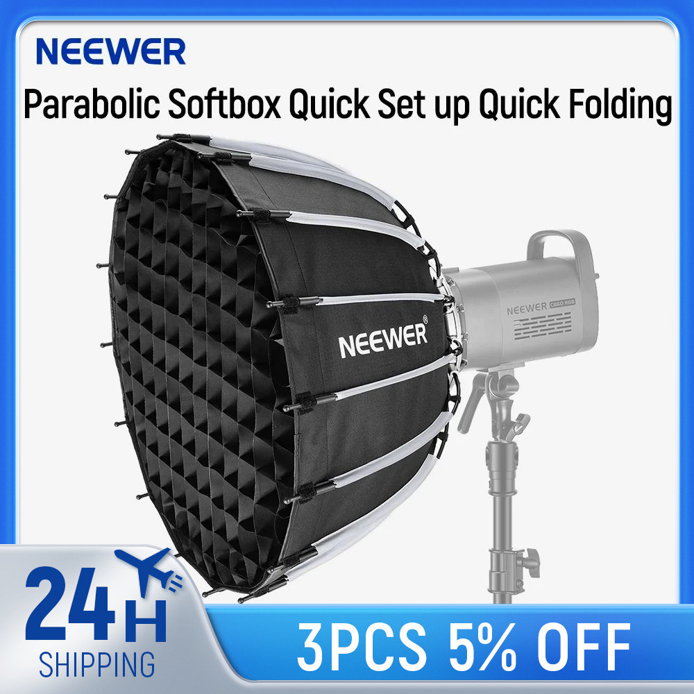 NEEWER Parabolic Softbox Quick Set up Quick Folding with Diffusers ...
