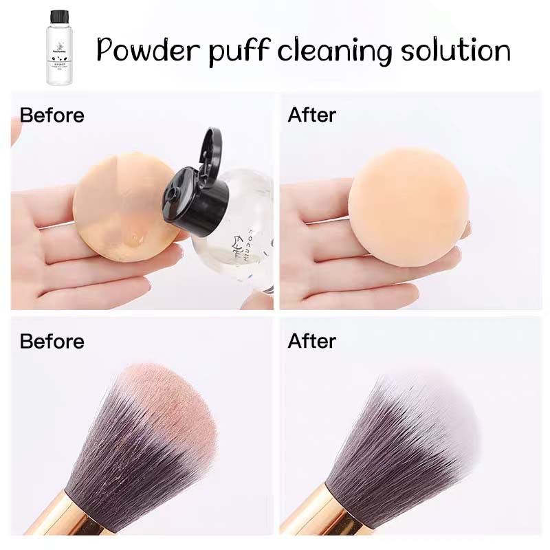 7pcs/set Flat Top Makeup Brush Set Mini Powder Puff Professional ...