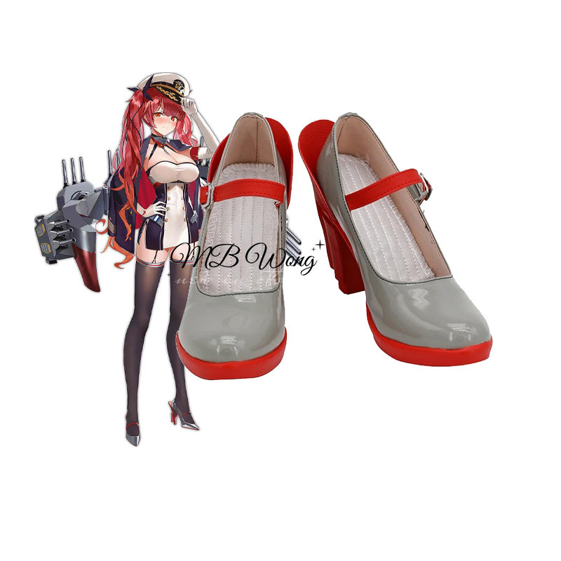 §≈ Azur Lane USS Honolulu Cosplay Shoes High Heel Boots Custom Made Any ...