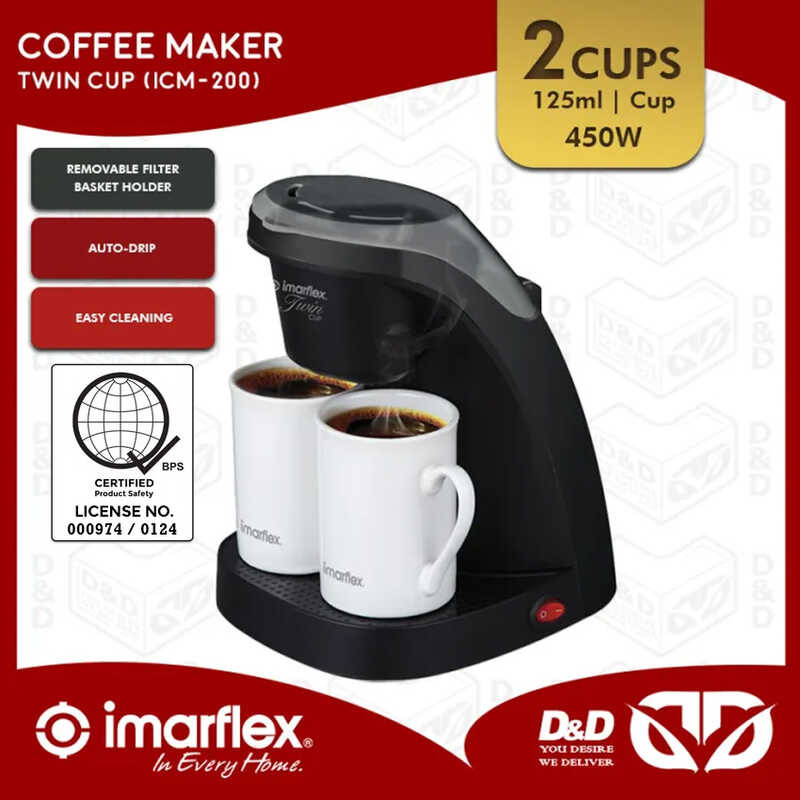 Imarflex D&D | Twin Cup Coffee Maker (Icm-200) | Shopee Philippines