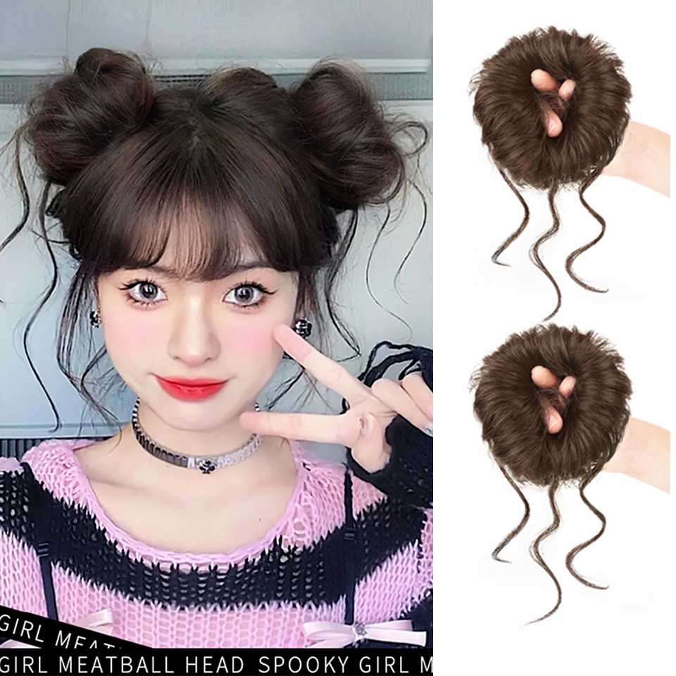 Dragon Beard Double Ball Head Wig Simulation Hair Fluffy Lazy Hair Bag ...