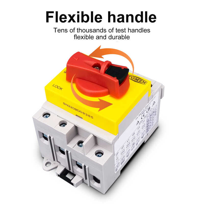 TOMZN 4P PV DC 1200V 32A Din Rail Rotating Handle Isolator Rotary ...