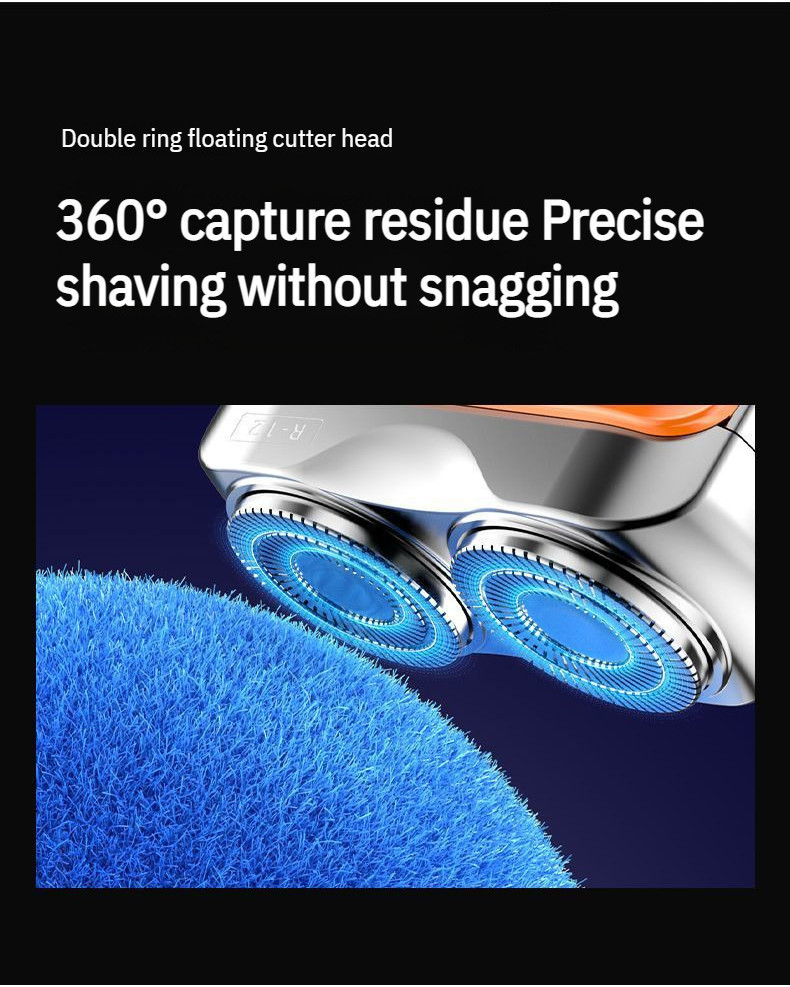 Men's Portable Rotary Double Ring Electric Shaver Razor Travel Magnetic ...