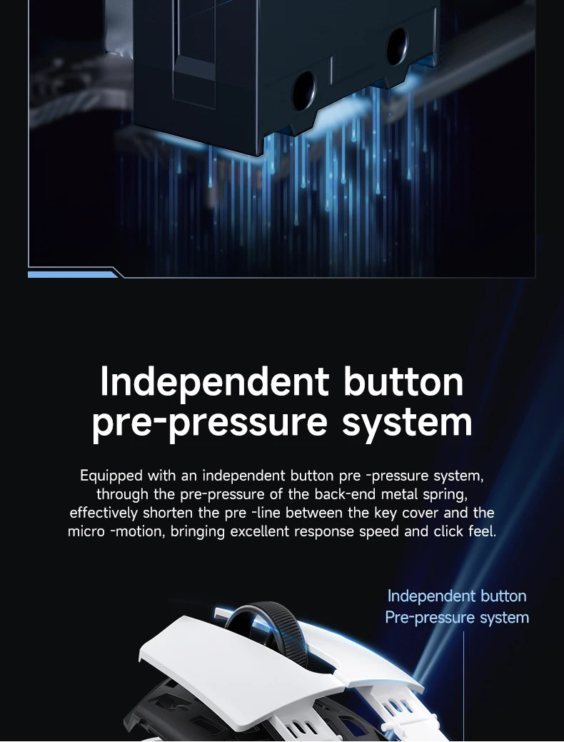 MCHOSE G3 Mouse 3mode Bluetooth Wired 2.4g PAW3395 Lightweight Design Ultra Long Battery Life ...