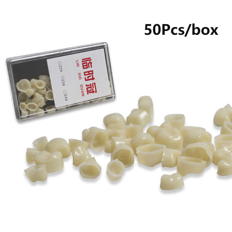 50 Pcs/Box Dental Temporary Crown Kit Noon Front Molar Posterior Teeth ...