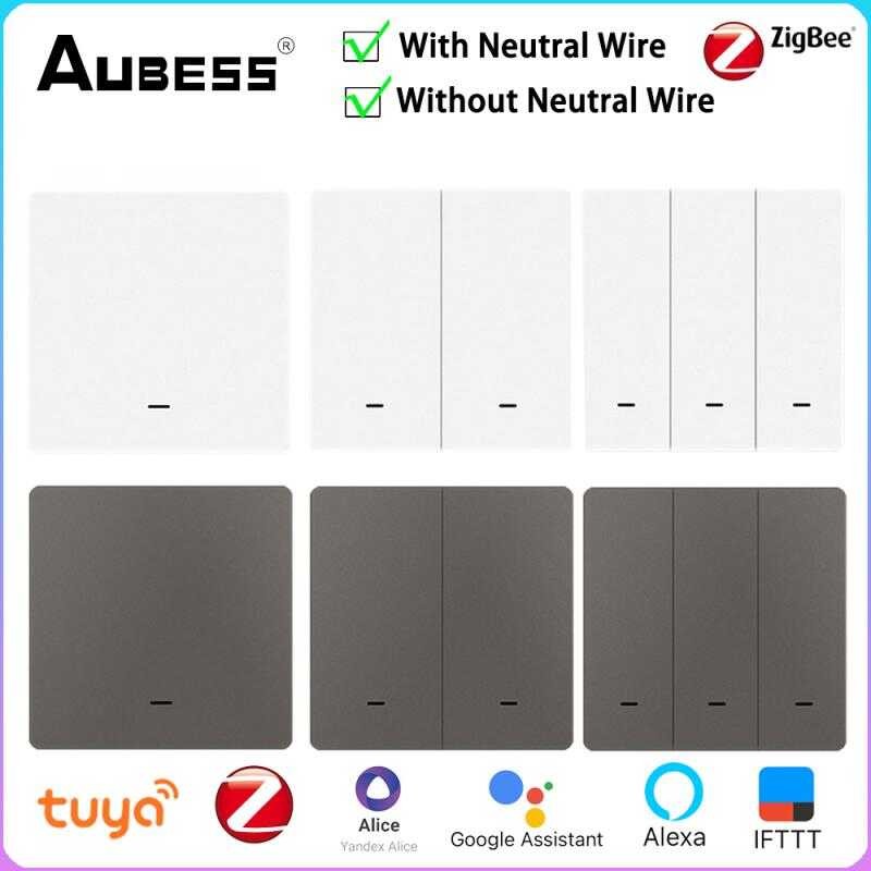 Tuya Smart Wall Lights Switch Zigbee 3.0 With / Without Neutral Wire No ...
