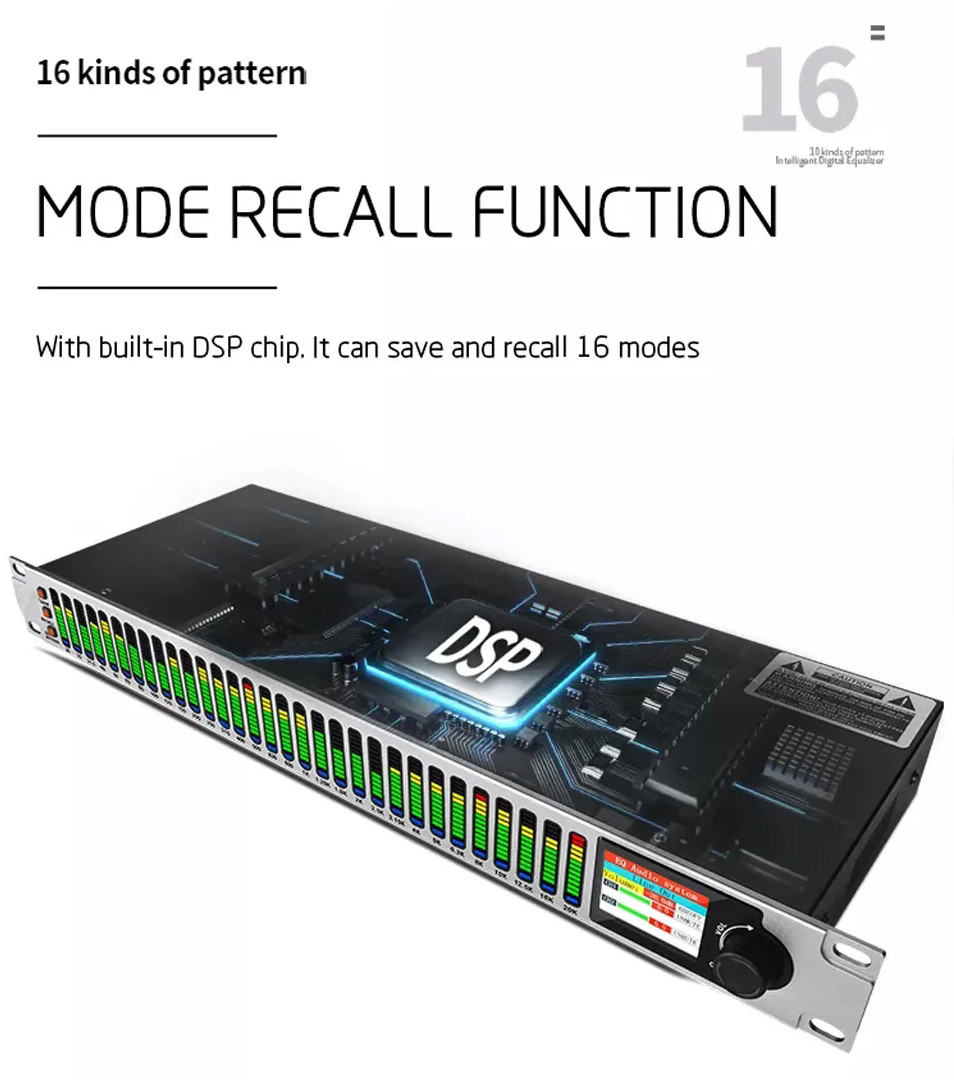 31 Band Stereo Graphic DSP Professional Digital Audio Equalizer DJ ...