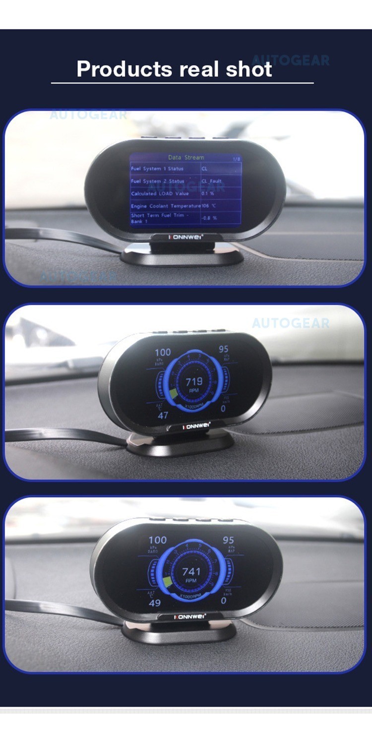 KONNWEI KW206 OBD2 HUD Head Up Display Car OBD2 Scanner Fuel ...