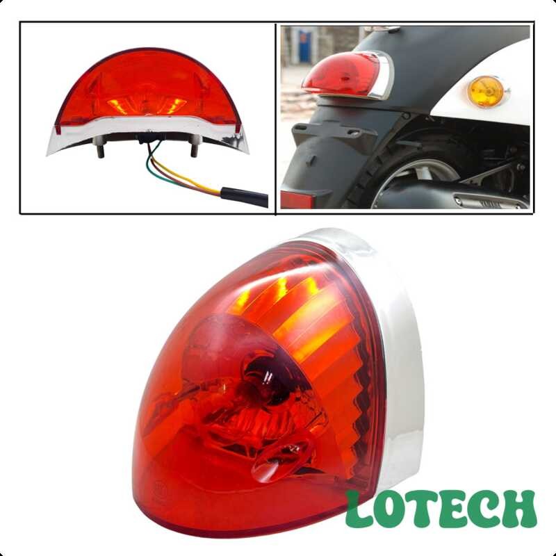 Universal Red [LOTECH] Lens Scooter E-Bike Rear Brake Light Moped ...