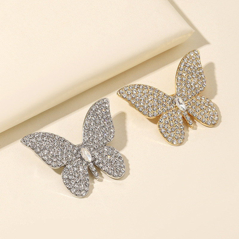 Butterfly Brooch Diamond-encrusted Dress Pin Anti-glare Headscarf ...