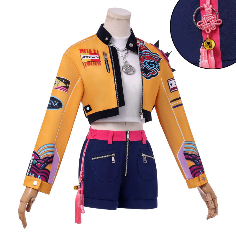 Rumi Cosplay Costume Anime Movie KPop Demon Hunters Yellow Jacket ...