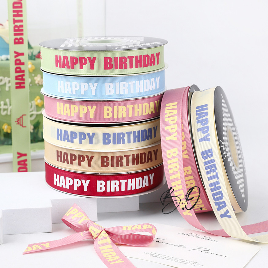 Happy Birthday Ribbon Selamat Hari Jadi Borong Balut Reben Riben Mirah ...