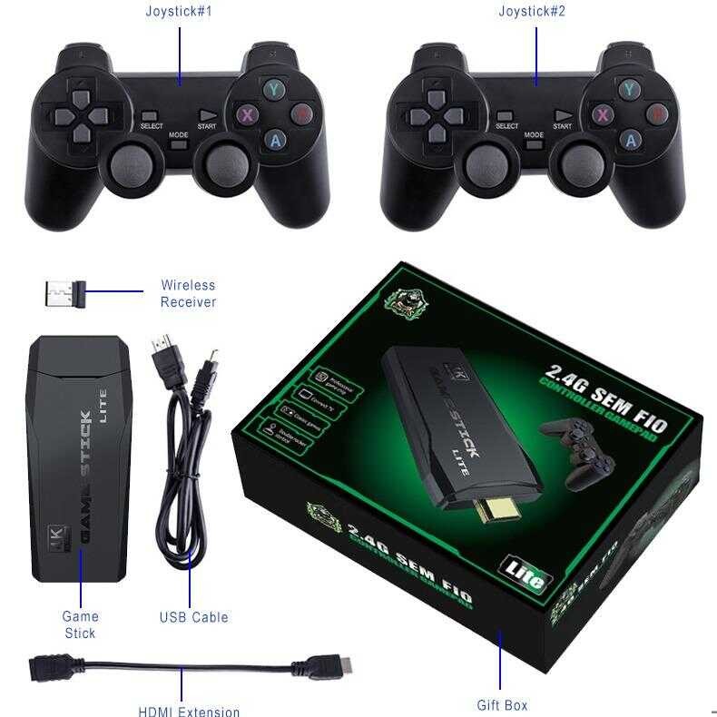 M8 Pro Video Game Console 2.4G Dual Wireless Controller Stick 4K TV ...