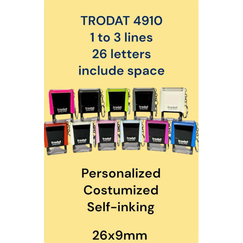 PERSONALIZED STAMP TRODAT 4910 26x9mm | Shopee Philippines