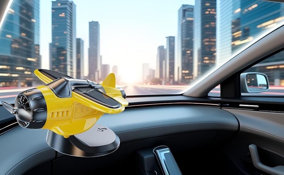 Solar Powered Rotating Propeller Fighter Aircraft Car Dashboard ...