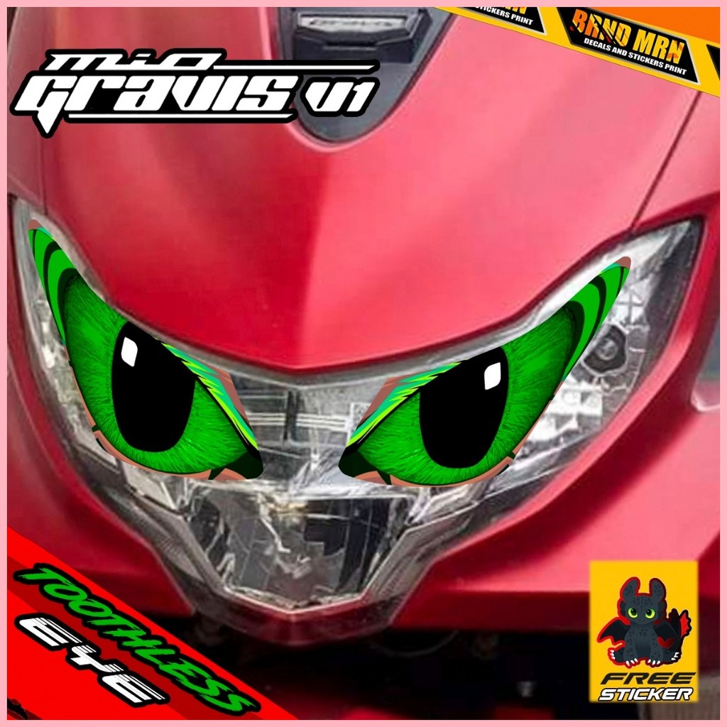 YAMAHA MIO GRAVIS V1 TOOTHLESS EYE DECAL STICKER TINT PROTECTOR ...