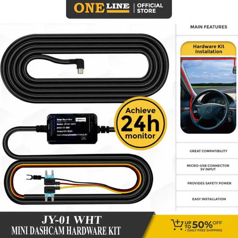 ONELINE LENOVO Jy-01-Wht Smart Buck Box Dash Cam Hardwire Kit Mini USB ...