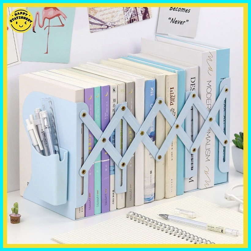 Retractable Bookends For Shelves Book Support Stand Set Adjustable ...