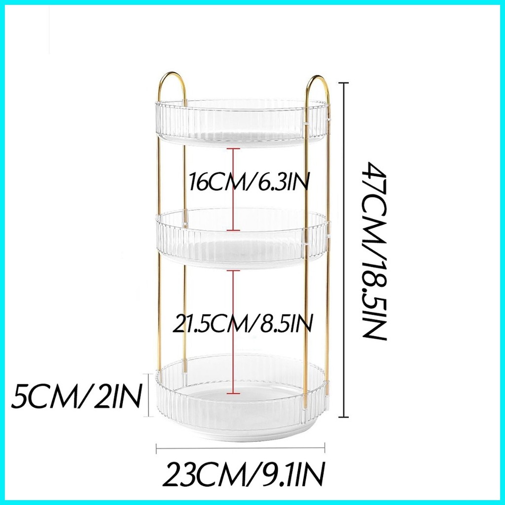 3 Layers Storage Rack Skin Care Organizer Bathroom Make Up Organizer ...