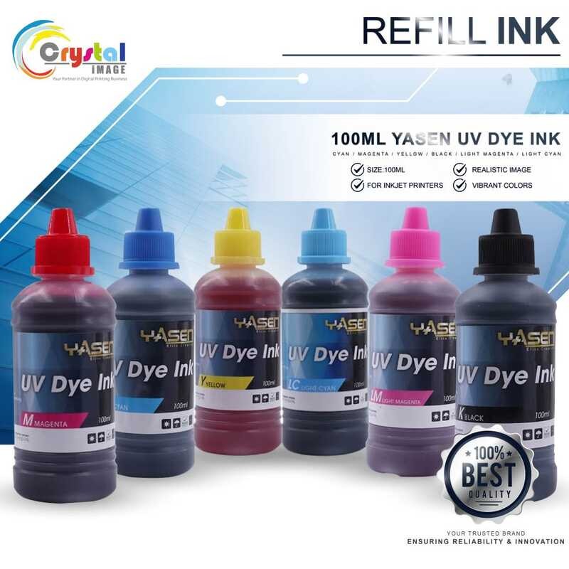 Yasen UV 100Ml (C/M/Y/K/Lm/Lc) (Refill For Inkjet Printer) Universal ...