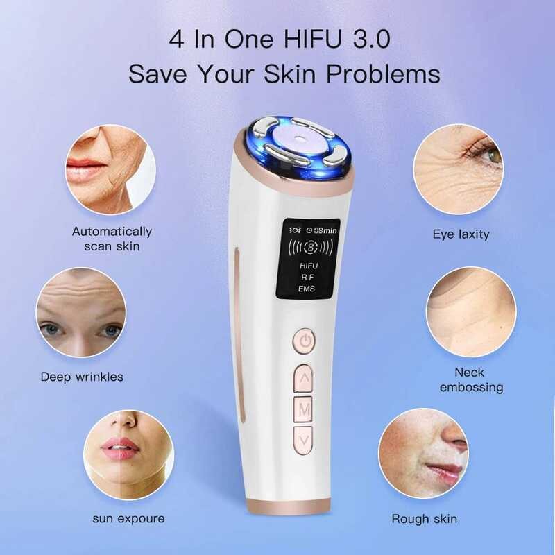 Electric Lifting MINI HIFU 3.0 Ultrasound Facial Hine 4 In 1 Lift Firm Tightening Skin Care Dev ...