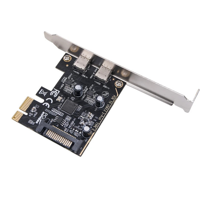 PCIE to Dual Type C Expansion Card PCI Express X1 to 2Port TYPE-C USB 3 ...