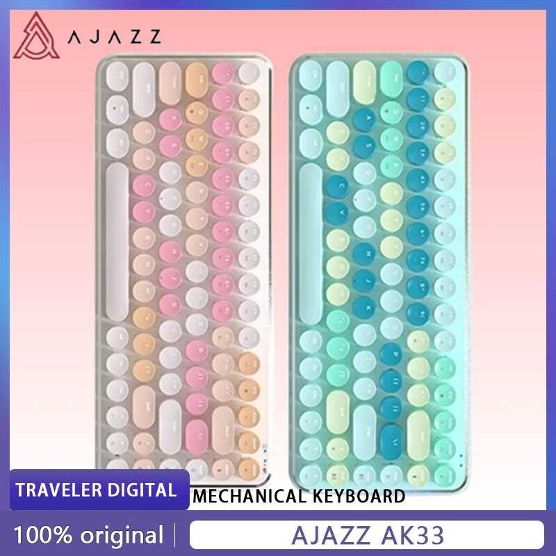 azz K840t Mechanical Wireless Bluetooth/Wired Tri-mode Light-up Gaming ...