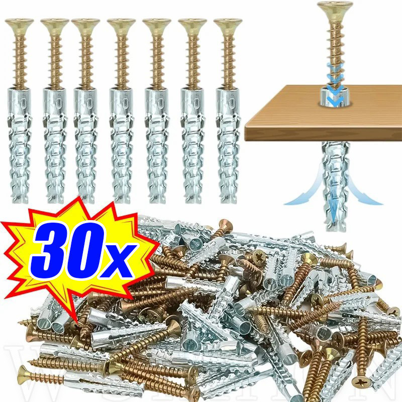 M5/M6/M8 Self-Tapping Screw - 10/20/30 Sets Expansion Bolt Fastener ...