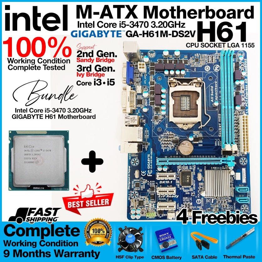 Intel 2nd/3rd Motherboard-Processor Bundle - Celeron & Core i3/i5 Set ...