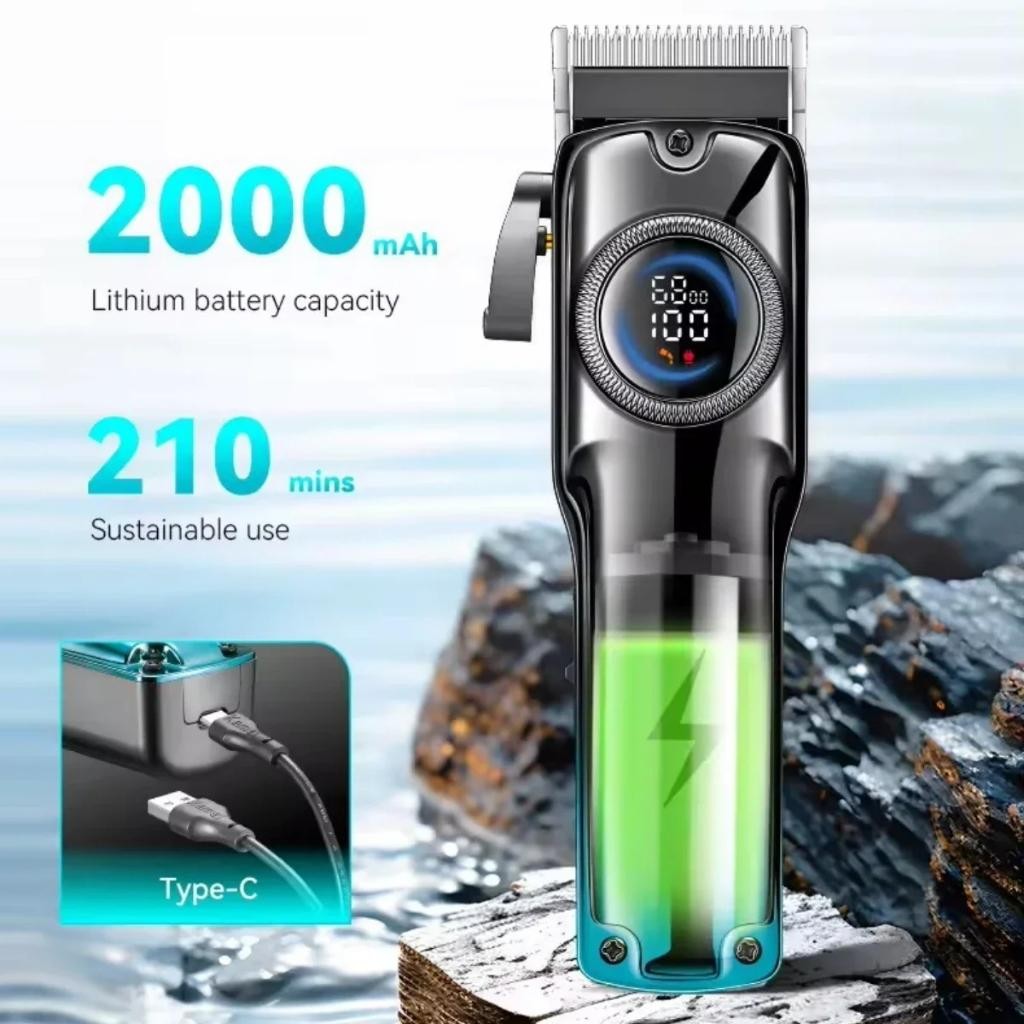 Kemei Professional Hair Clipper Electric Cordless Hair Trimmer Rechargeable Barber For Men's ...