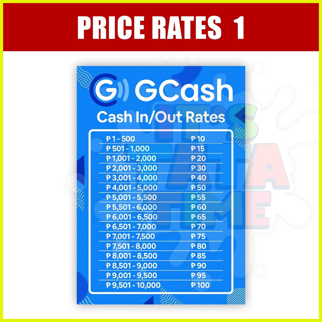 GCash Cash-in Cash-out Rates Signage | Shopee Philippines