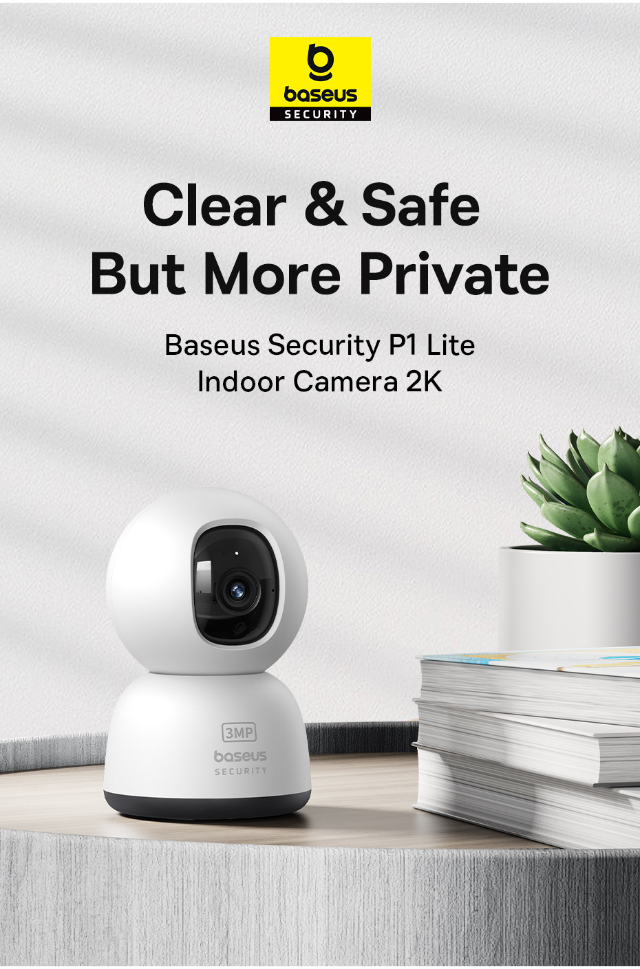 Baseus P1 Lite Smart CCTV Camera Pro Security Indoor 2K 2MP 360 Night ...
