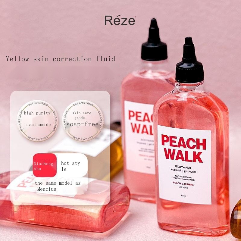 reze Aires Niacinamide Shower Gel Peach Bath Bath Towel Help Bath Scrub ...