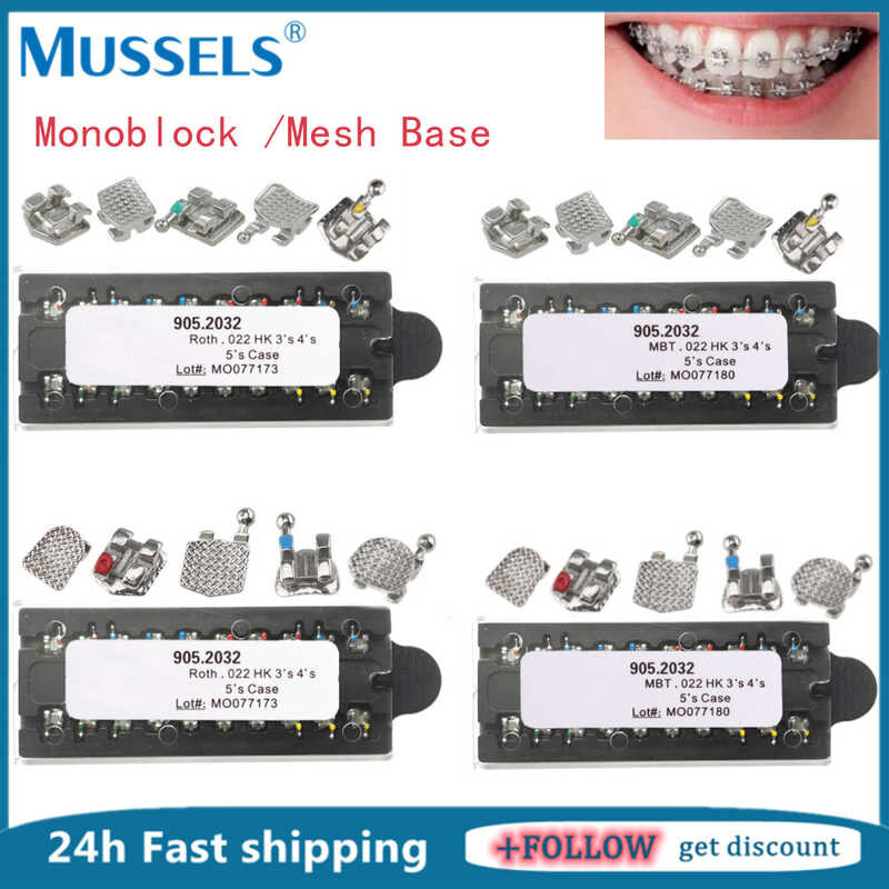 1Kit Dental Braces For Teeth Orthodontic Metal Brackets Mini Roth MBT ...