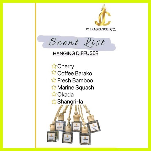 Car Hanging Diffuser by JC Fragrance Co. (10ml) | Shopee Philippines