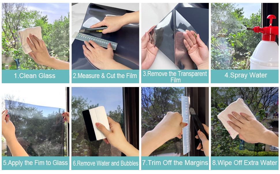 【10M】Self-adhesive Glass Window Sticker Summer One Way Mirror Heat ...