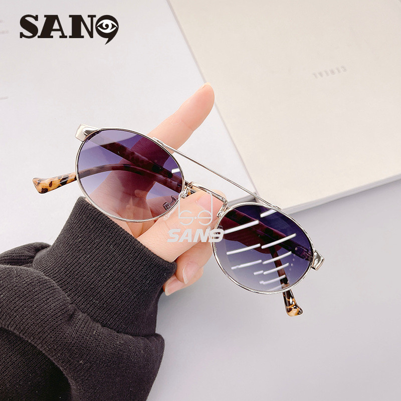 2024 New Double Beam Elliptical Small Frame Sunglasses for Women with ...