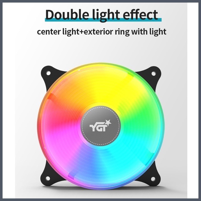 ♠ ⚡ YGT 1290 Rgb Fan 120mm Cpu Computer Case Cooling Fan Chassis ...