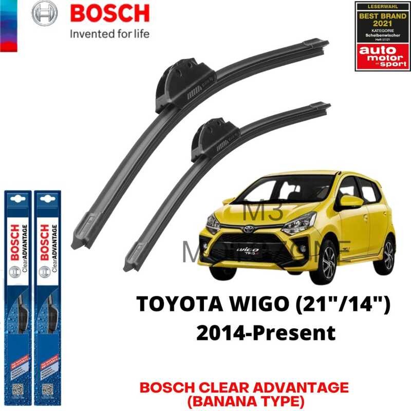 Bosch Clear Advantage Wiper Blades Set For Toyota Wigo 2014-Present (21"/14") | Shopee Philippines